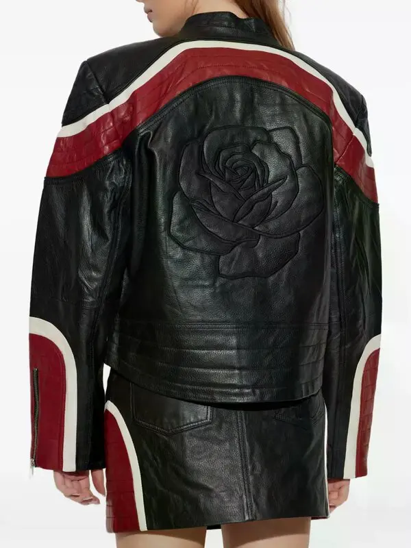 GESTUZ Rose-embossed Zip Jacket