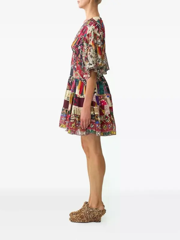 Camilla Tie Patchwork Alchemy Mini Dress