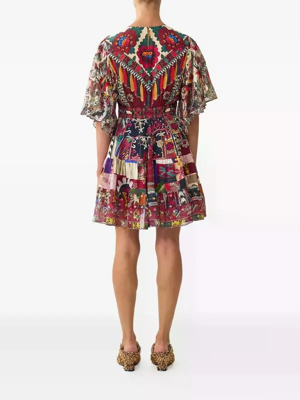 Camilla Tie Patchwork Alchemy Mini Dress