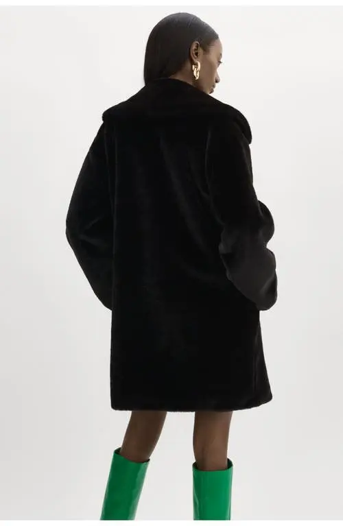 LAMARQUE Linnea Faux Fur Coat - Black