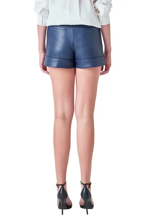 Endless Rose Faux Leather Cuffed Shorts