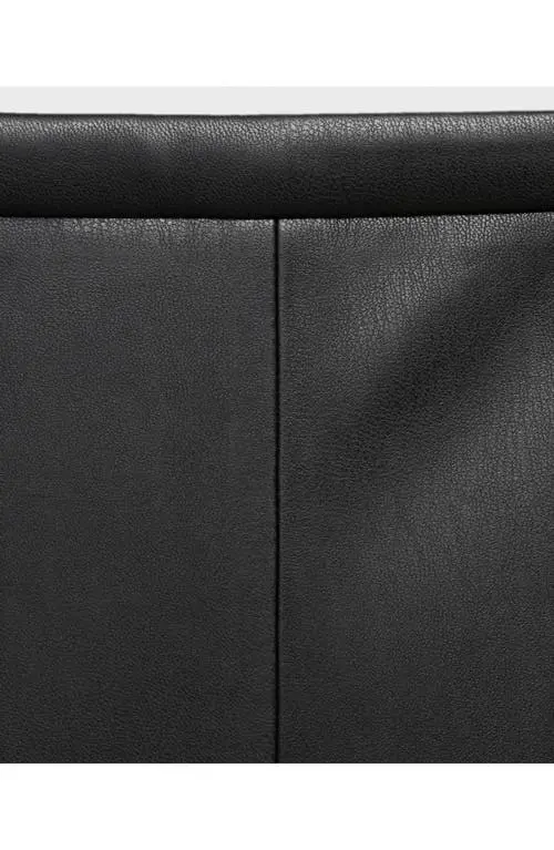 Mango Faux Leather A-line Midi Skirt