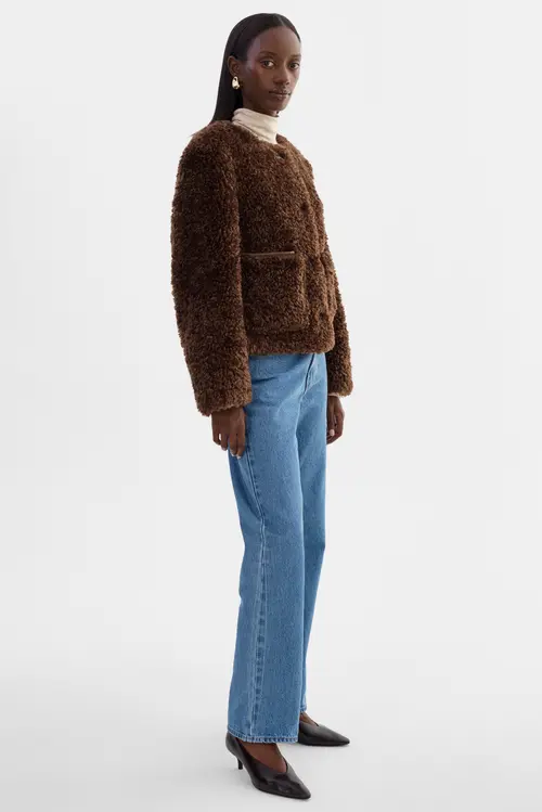 LAMARQUE Emilia Faux Fur Jacket - Brown