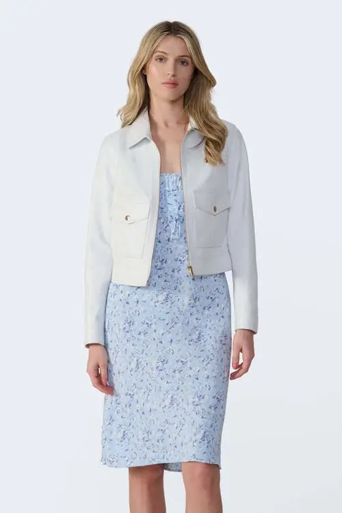 FURNIQ UK Flora Leather Jacket - White