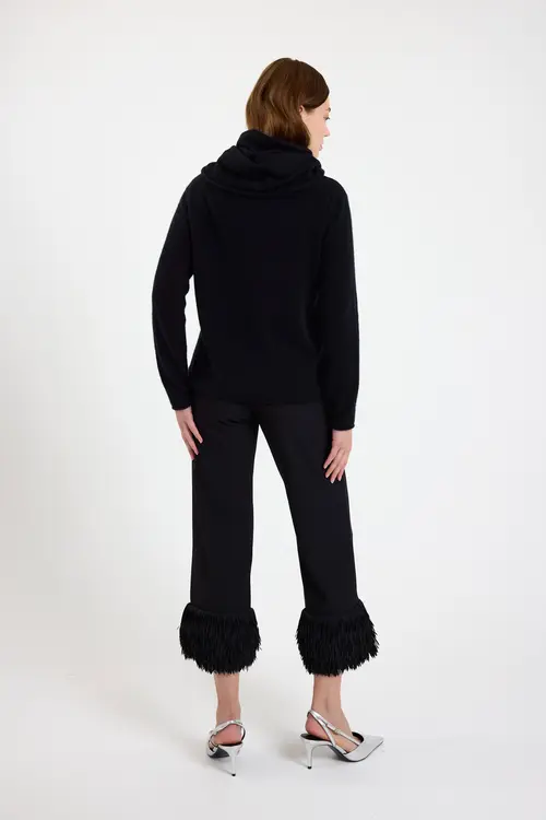 BRODIE CASHMERE Hannah Hooded Cowl Cashmere Sweater