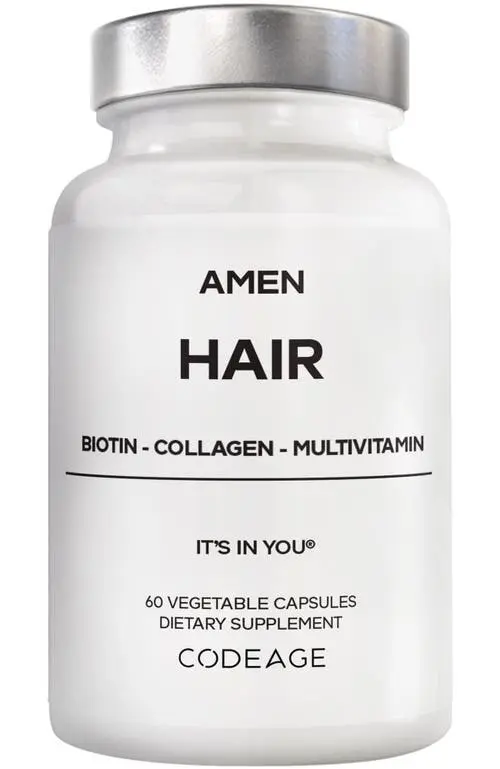 Amen Hair Vitamins, 10,000 Mcg Biotin - White