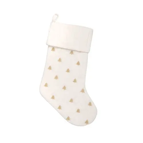 C&F HOME Gold Trees Stocking Collection - White