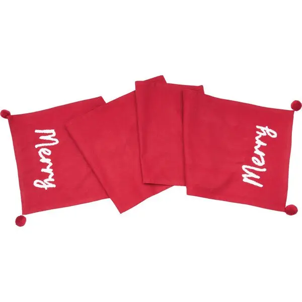 CAROL & FRANK Christmas Holidays Tufted Solid Runners Collection - Red