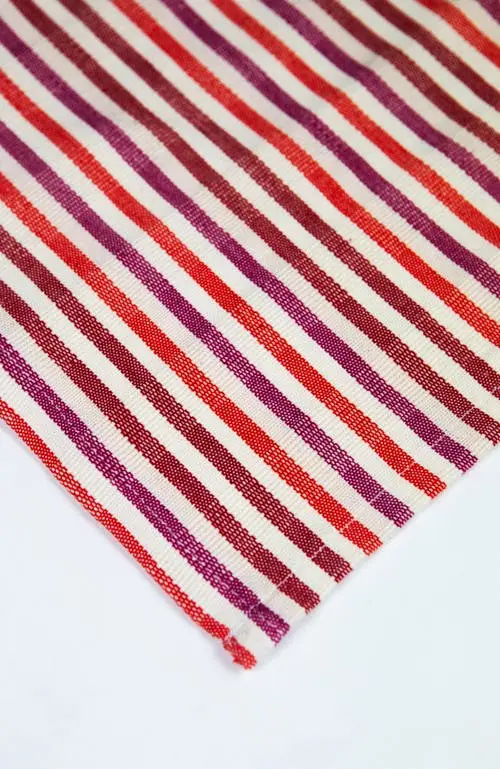 ARCHIVE NEW YORK Handwoven Holly Cotton Table Runner - Red Stripes