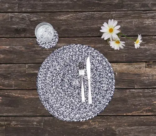 C&F HOME Braided Round Placemats Sets Of 6 Collection