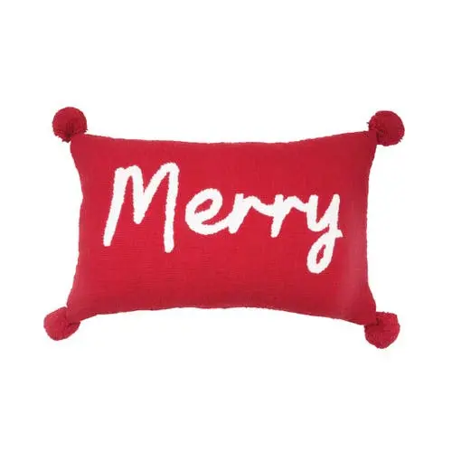 CAROL & FRANK A Christmas Holiday Tufted Solid Pillow Collection - Red