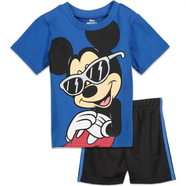Disney Mickey Mouse & Friends T-shirt & Mesh Shorts Set - Navy-blue