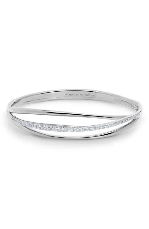 Monica Vinader Nura Lab-created Diamond Pavé Wrap Bangle Bracelet - Sterling Silver/lab Dia
