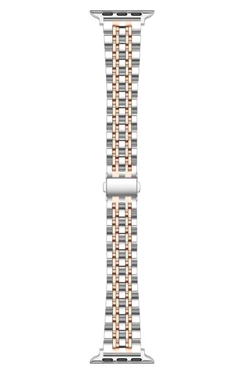 POSH TECH Stainless Steel Band For Apple Watch - Silver/rose Gold