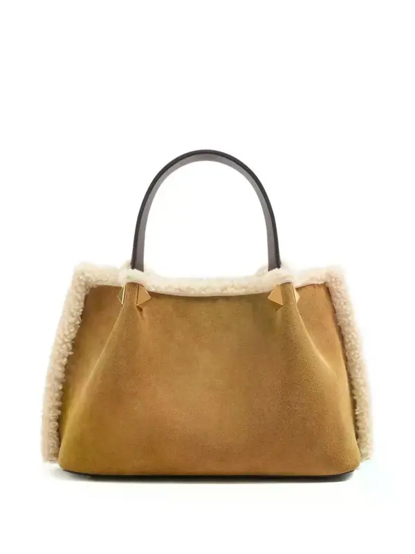 Valentino Garavani Small Suede Shopping Bag With Sheepskin Lining