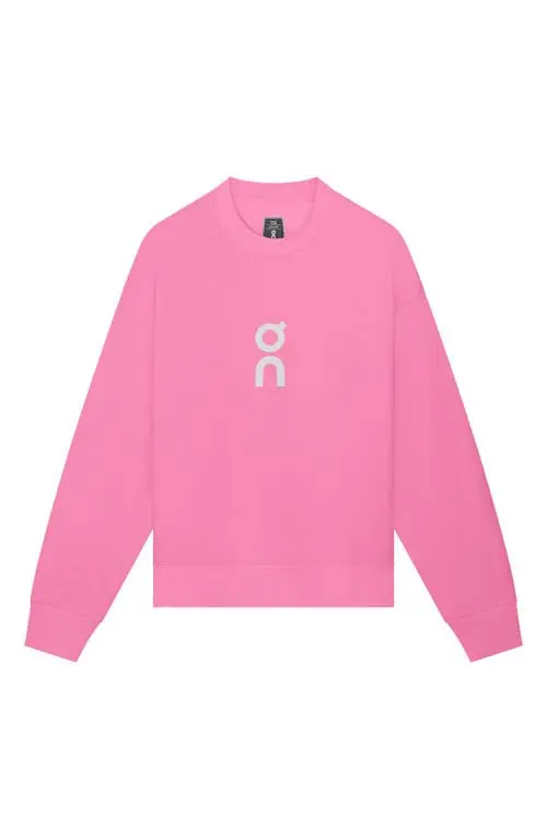 On Club Crewneck Cotton Blend Sweatshirt - Bubblegum