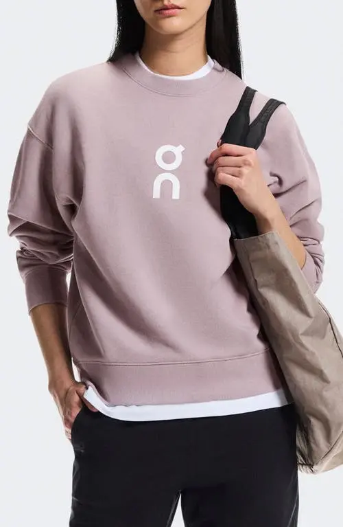 On Club Crewneck Cotton Blend Sweatshirt - Heron