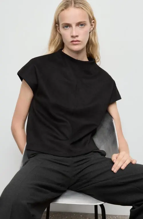 Mango Faux Suede T-shirt
