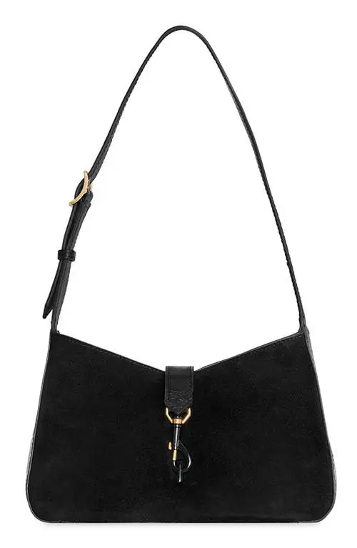 Rebecca Minkoff Small Megan Suede Shoulder Bag - Black