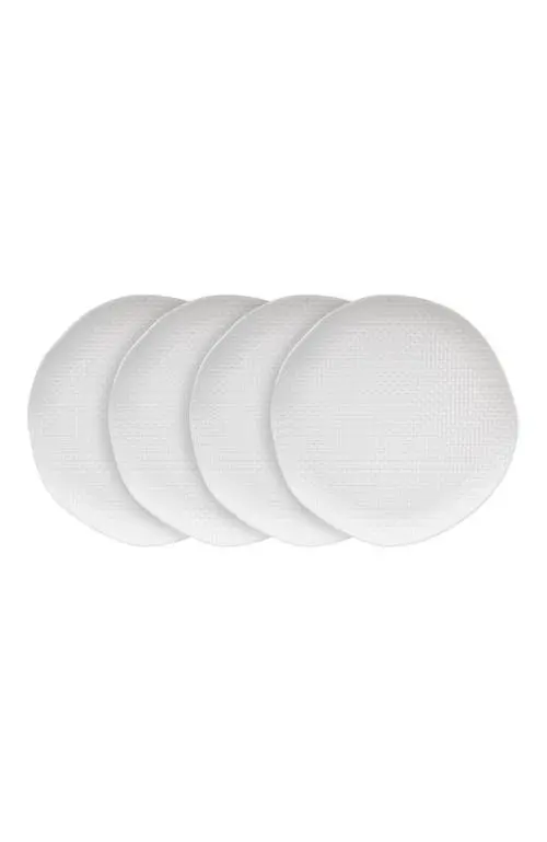 STONE + LAIN Abigael Stoneware 4-piece Dinner Plate Set - White