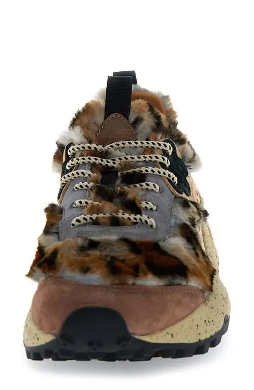 FLOWER MOUNTAIN Kotetsu Faux Shearling Sneakers - Anthracite