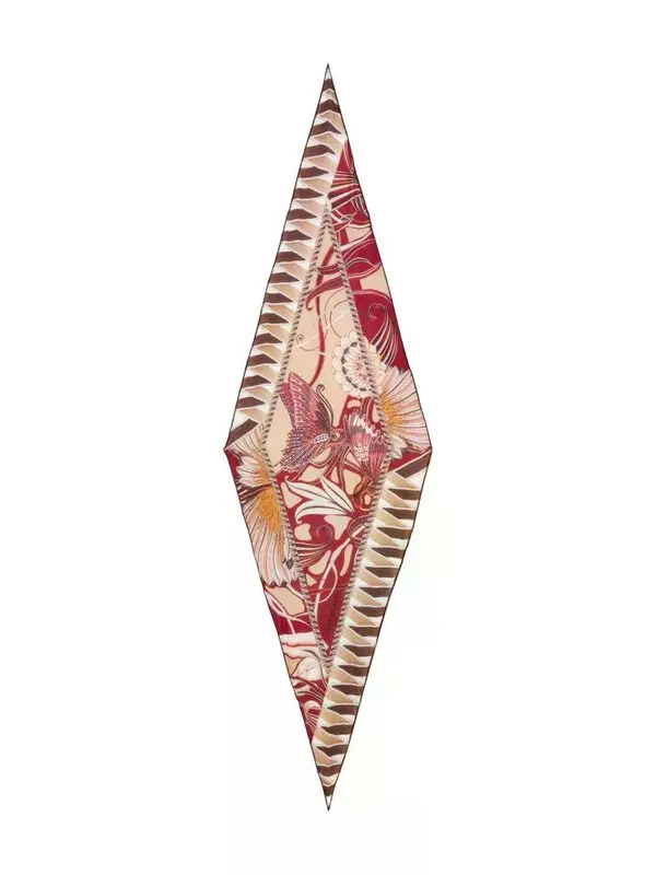 FERRAGAMO Diamond-shaped Floral-print Scarf - Neutrals