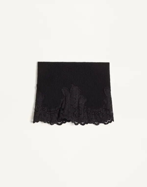 Valentino Garavani Vlogo Signature And Lace Headband - Black