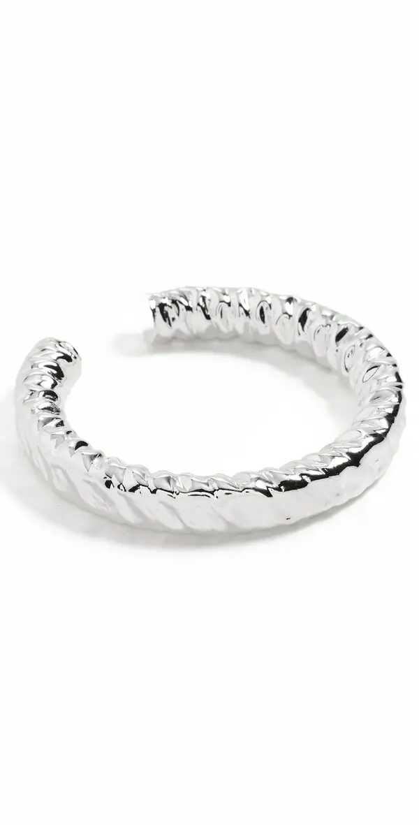 BY ADINA EDEN Molten Texture Cuff Bangle - Silver