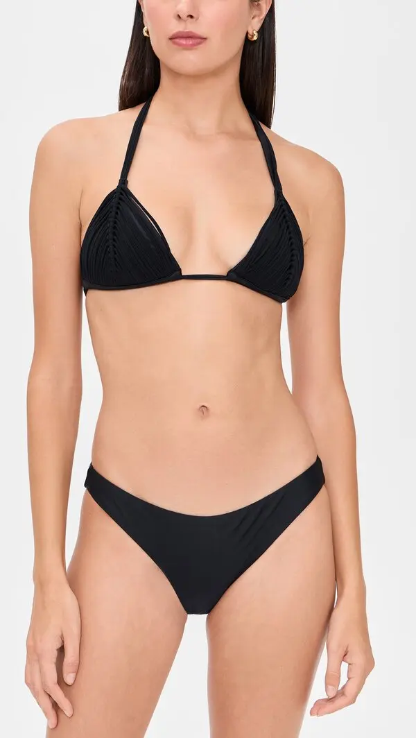 PQ SWIM Basic Ruched Bikini Bottom - Midnight