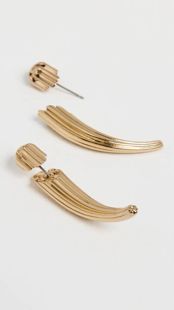 Tory Burch Pierced Front-back Earrings - Light Brass