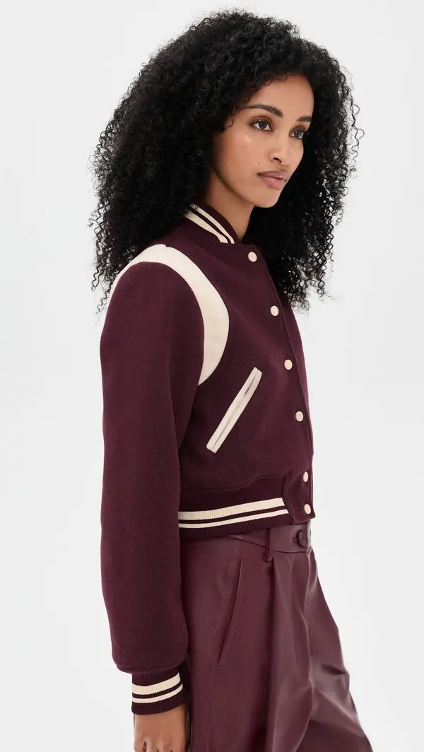 Blanknyc Bomber Jacket - Burgundy Multi