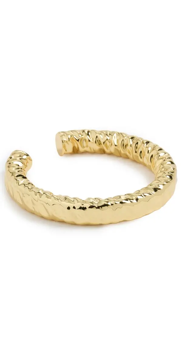 BY ADINA EDEN Molten Texture Cuff Bangle - Gold