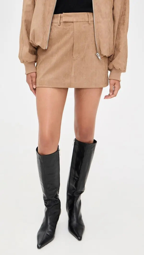 MADISON THE LABEL Collins Faux Suede Mini Skirt