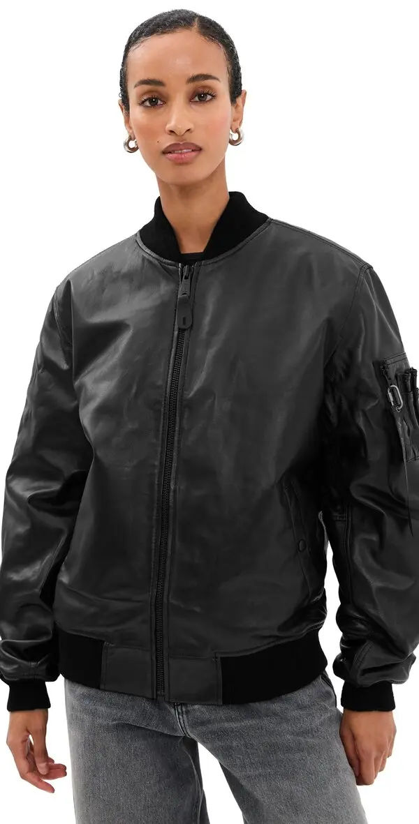 Alpha Industries Leather Ma-1 Flight Jacket
