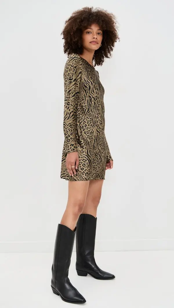 patrice mini dress Ciao Lucia Patrice Silk Mini Dress In Leopard - 75% Off