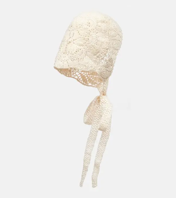 Magda Butrym Crochet Cotton Hood - White