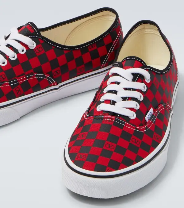 Valentino Garavani X Vans Vlogo Checked Sneakers - Red