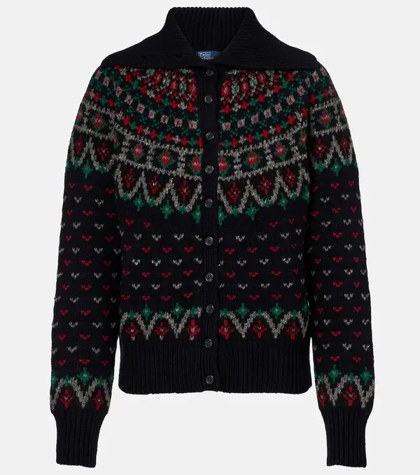 Polo Ralph Lauren Wool And Cotton-blend Cardigan - Black