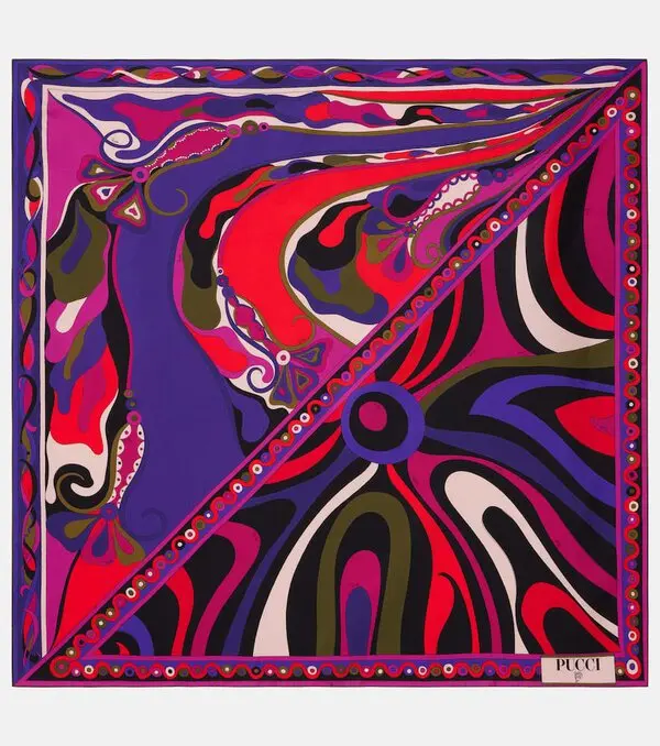 Emilio Pucci Marmo And Orchidee Silk Twill Scarf - Multicoloured