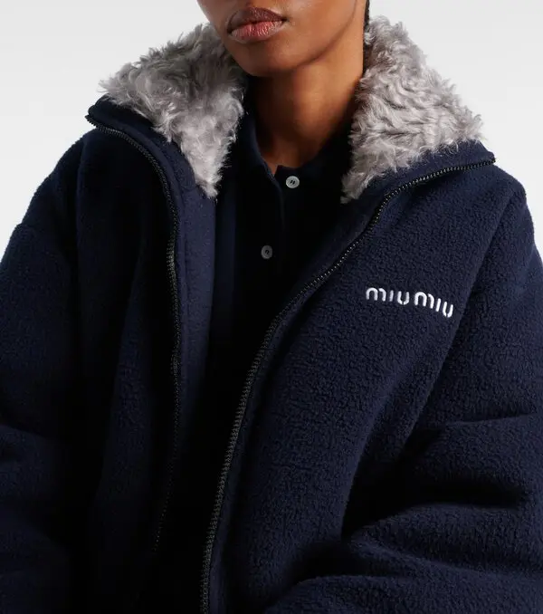 Miu Miu Down-filled Fleece Jacket - Blue