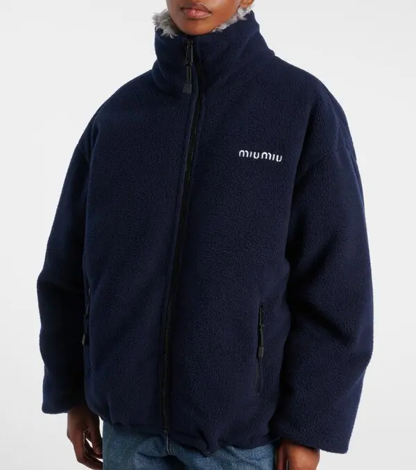 Miu Miu Down-filled Fleece Jacket - Blue
