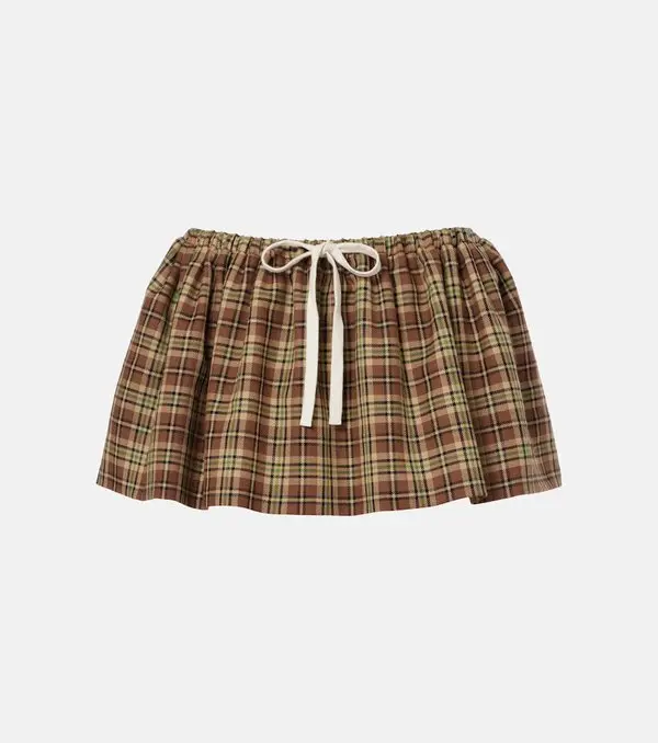 Miu Miu Plaid Virgin Wool Miniskirt - Multicoloured