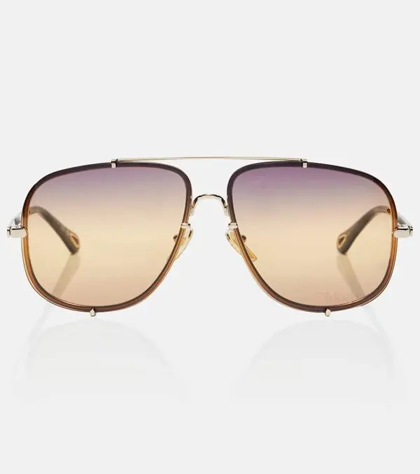 Chloé Aviator Sunglasses - Gold