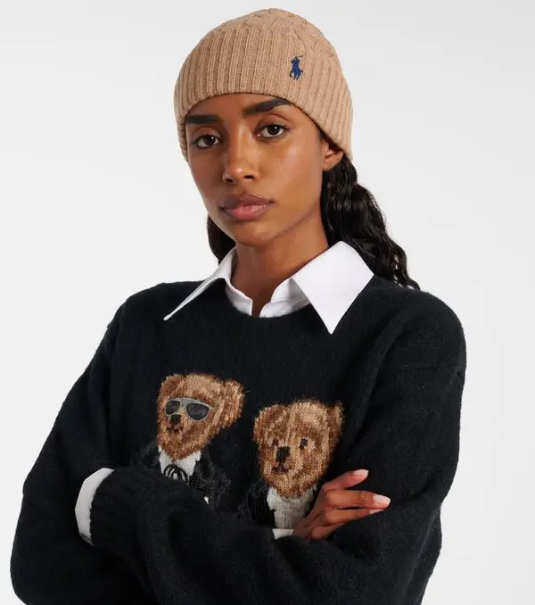 Polo Ralph Lauren Cable-knit Wool And Cashmere Beanie - Beige