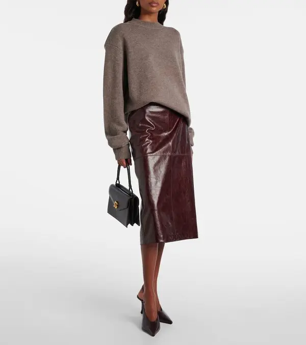 THE FRANKIE SHOP Rafaela Wool And Cashmere Sweater - Brown