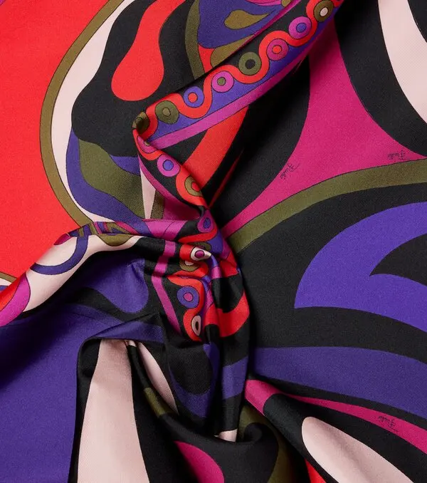 Emilio Pucci Marmo And Orchidee Silk Twill Scarf