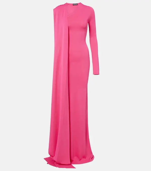David Koma Scarf-detail Jersey Gown - Pink