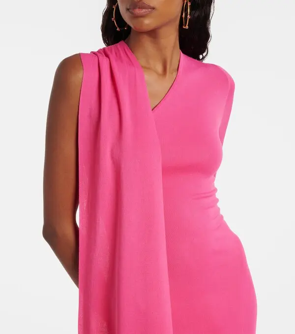 David Koma Scarf-detail Jersey Gown