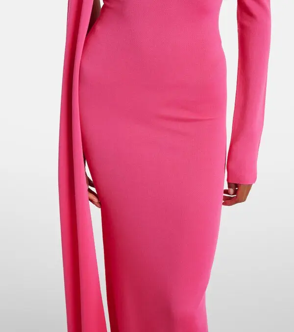 David Koma Scarf-detail Jersey Gown