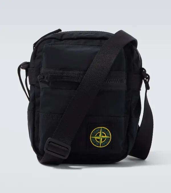 Stone Island Aluminium Tela Compass Poplin Crossbody Bag - Black